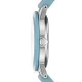 Time and Tru Ladies Watch with Silver Round Case, Light Blue Bezel ...