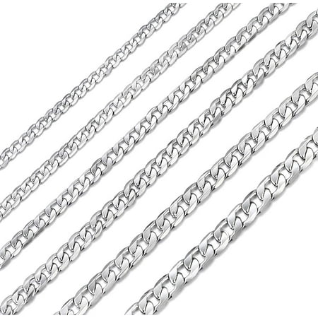 4.5MM 8.5MM Cuban Chains Stainless Steel Curb Chain Necklace for Men ...