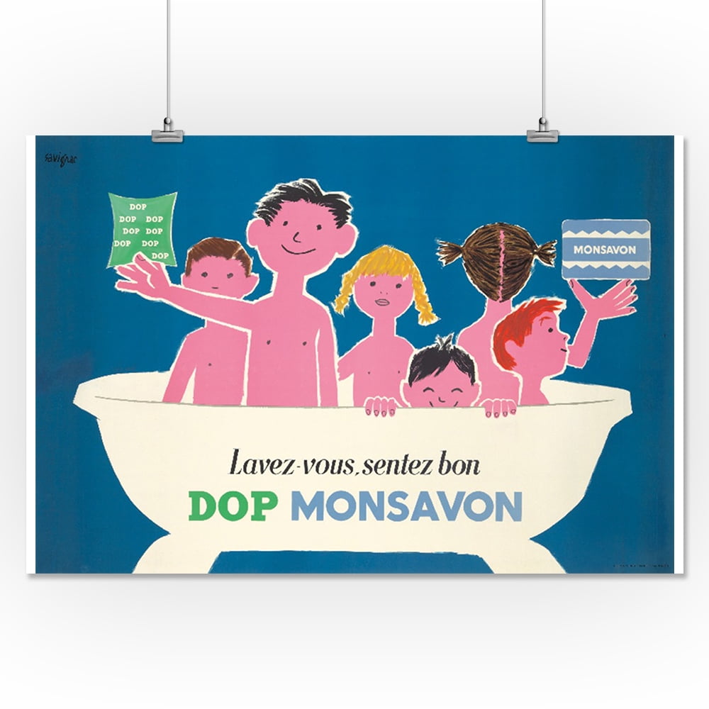 Dop Monsavon Vintage Poster (artist: Savignac) France c. 1954 (16x24 ...