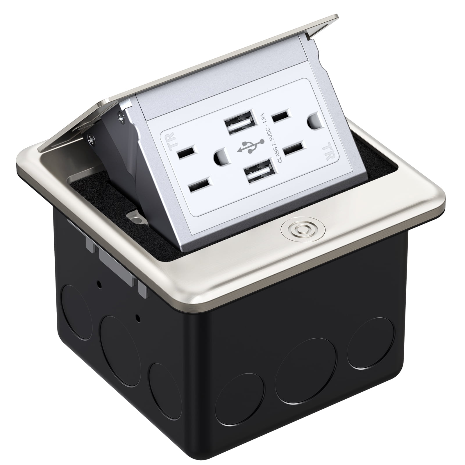 WEBANG Pop Up Floor Outlet Box with 15 Amp Tamper-Resistant USB 5V/4.8A ...
