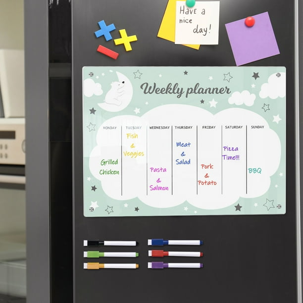 SHAR Green Star Moon Week Plan Magnetic Absorption Notepad (Large) with ...