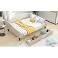 Homiyad Full Size Upholstered Tufted Daybed with Two Drawers, Beige ...