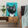 Cute Cat Realistic Portrait Canvas Print, Suitable for Living Room ...