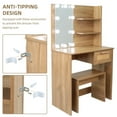 MISSUNNY Nature-Inspired Modern Wood Vanity Set with LED Mirror, Stool ... MISSUNNY Nature-Inspired Modern Wood Vanity Set with LED Mirror, Stool ...