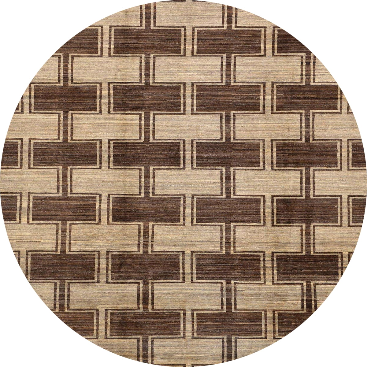 Ahgly Company Indoor Round Abstract Sangria Brown Abstract Area Rugs, 8 ...