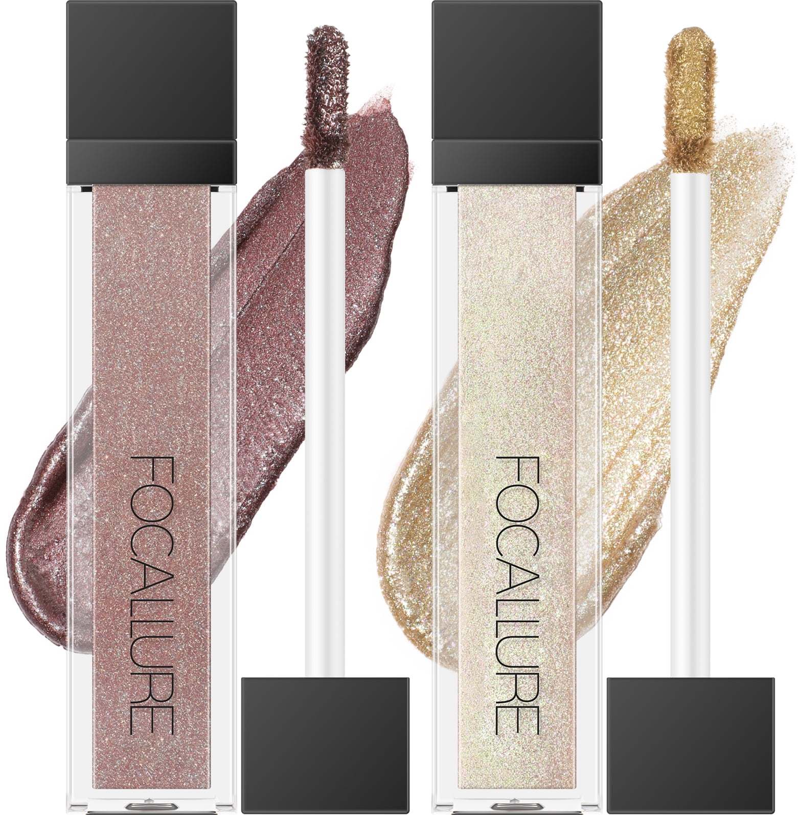 FOCALLURE 2PCS Liquid Glitter Eyeshadow,Metallic Long Lasting ...