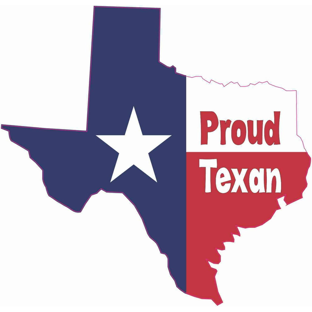 5in x 5in Proud Texan Texas Flag Decal Bumper Sticker Truck Window ...