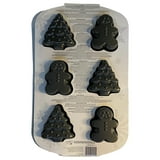 Wilton 6 Cavity Mini Cake Pan Mold, Christmas Tree & Gingerbread-Man ...