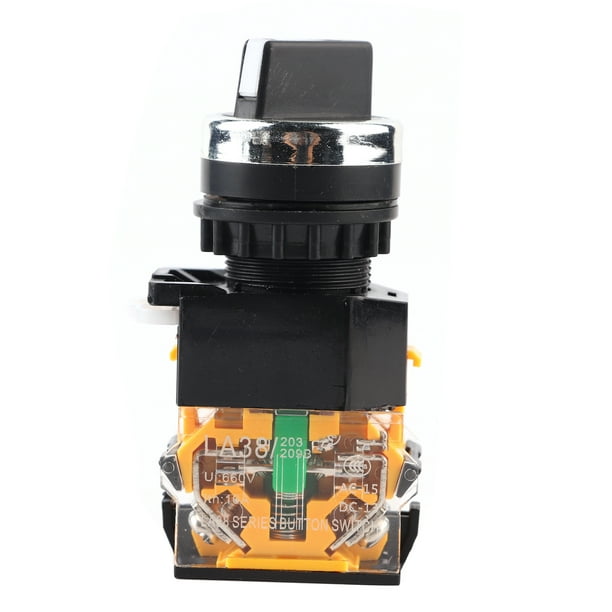 22mm Round Rotary Selector Switch 2 Positions NC + NO Self Locking ...