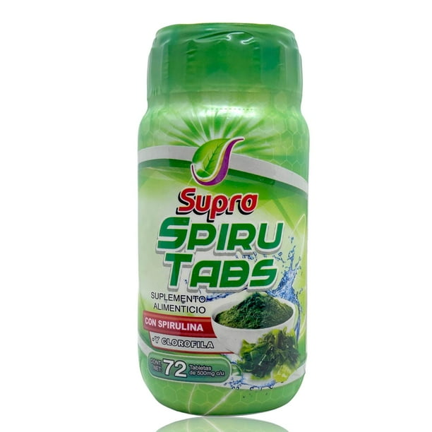 Spiru Tabs Spirulina y Clorofila 72 tabletas 500 mg Supra. | Bodega ...