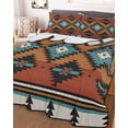 Aztec Tribe Quilts Bedding Set Twin Size Blue Rhombus Geometric Pattern ...