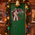 45x45cm Watermelon Red Plastic Wreath with Red Berries and Bow for ...