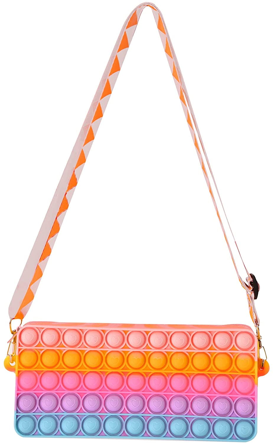 LINLINPAPA Pop Shoulder Bags Fidget Toy for Girls Kids- Mini Rainbow ...