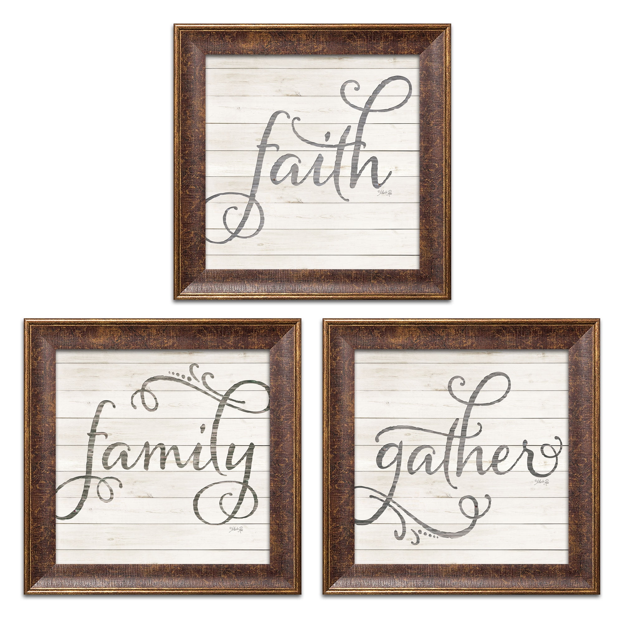 Gango Home Decor Contemporary Simple Words - Faith, Family, & Gather ...