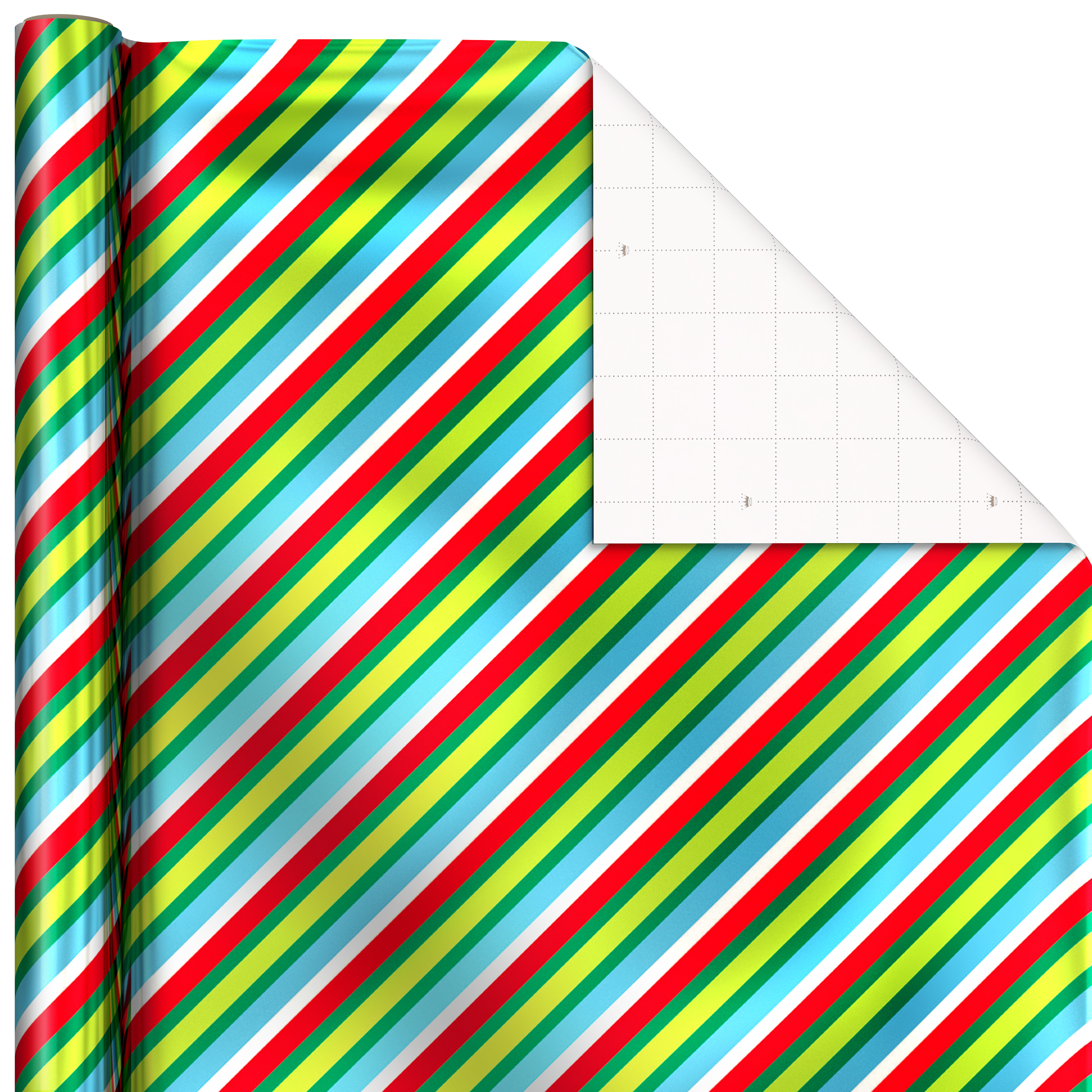 Green Striped Christmas Wrapping Paper