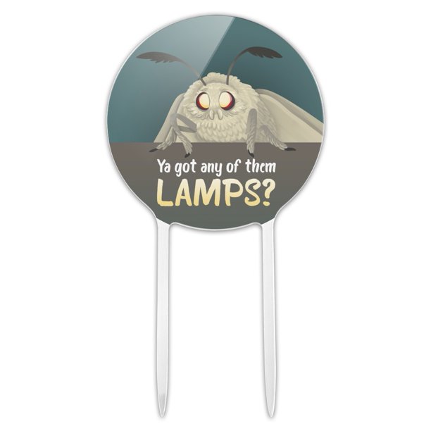Acrylic Moth Lamp Meme Cake Topper Party Decoration for Wedding ...