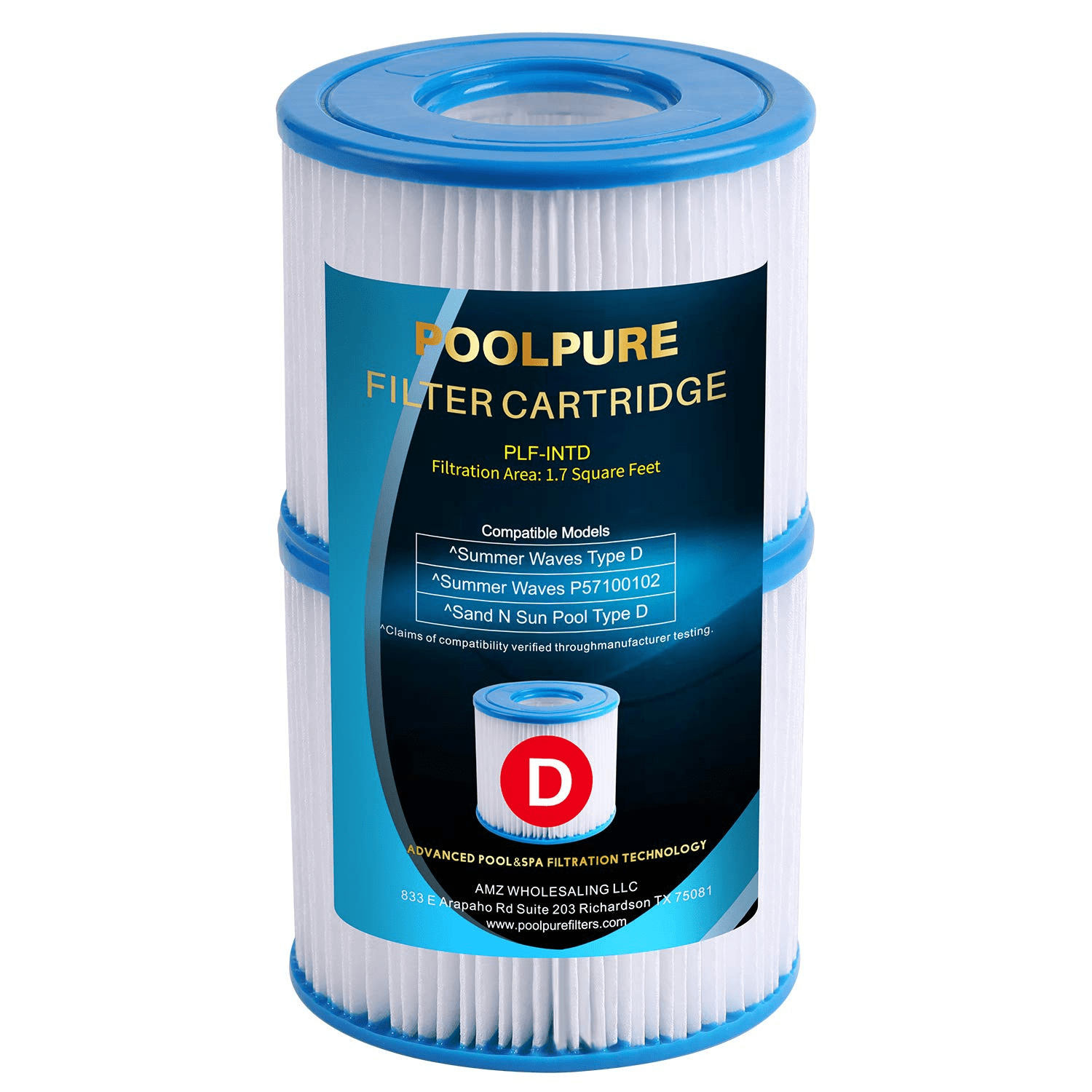 POOLPURE Summer Escapes Replacement Pool & Spa Filter for Type D, Summ ...