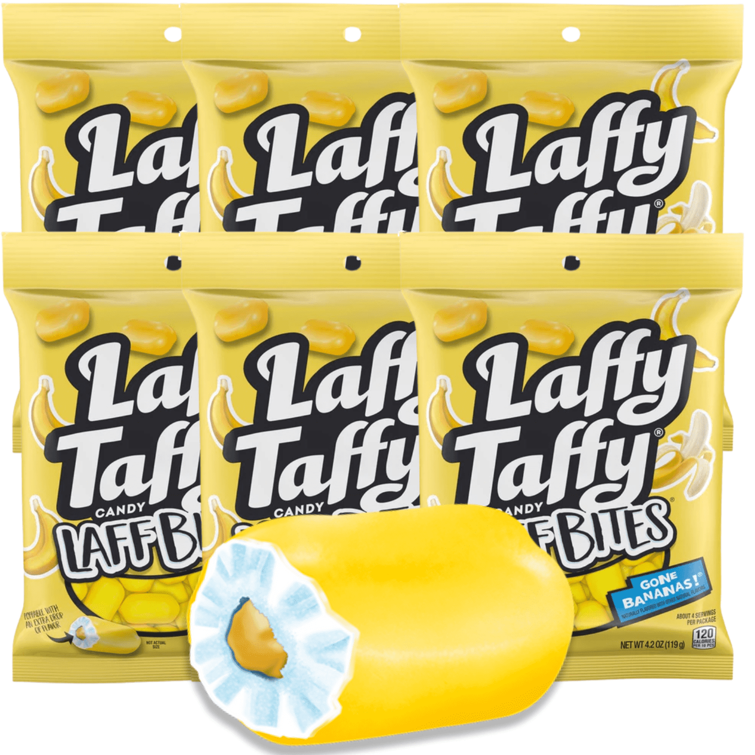 Laffy Taffy Candy Laff Bites Chewy Candy Gone Bananas With Poppable