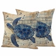Blue Sea Turtle Outdoor Waterproof Throw Pillow Covers 20x20 Set of 2 ...