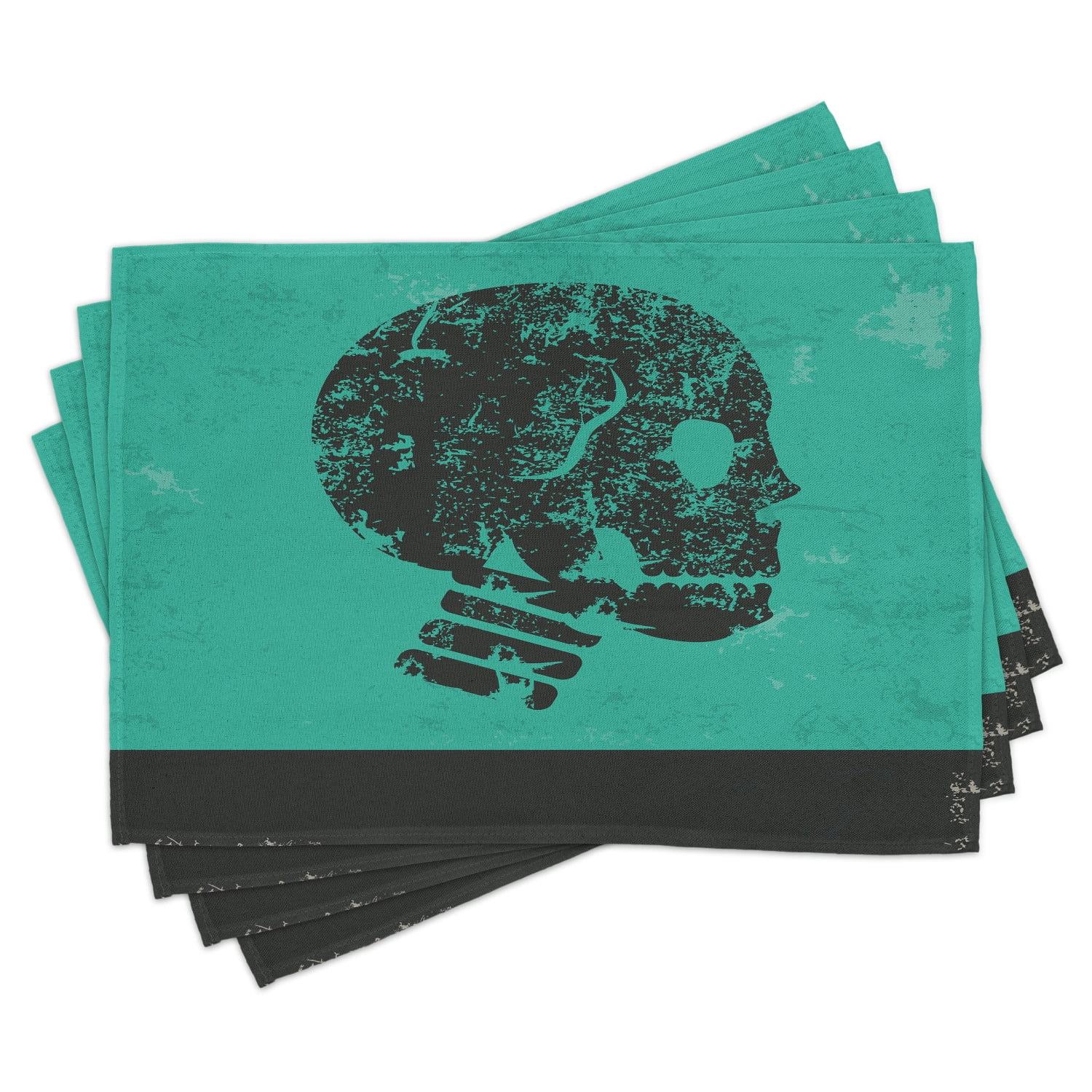 Ambesonne Skull Place Mats Set of 4, Abstract Human Skeleton, Standard ...