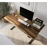 UMBZÖ Height Adjustable, Modern Walnut Standing Desk, Solid Wood with ...