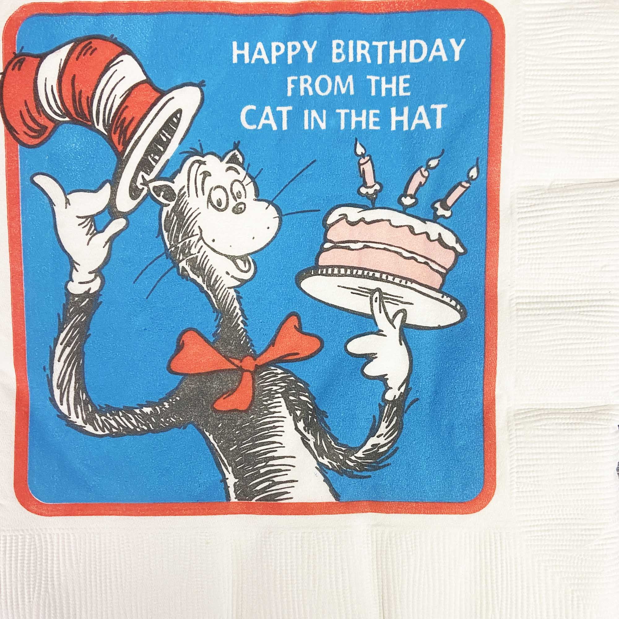 Dr. Seuss Vintage 1985 'Happy Birthday From The Cat In The Hat' Lunch ...