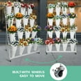 Simin2 Packs Commercial Flower Display Stand - White 4-Tier Movable ...