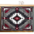 Boho Red Grey Cabinet Curtains 28"W x 35"L, Geometric Southwestern ...
