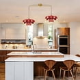 Industrial Red Pendant Light, 2-Light Vintage Chandelier, Mid Century ...