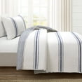 Lush Decor Farmhouse Stripe Reversible Cotton Quilt Bedding Set, Full ...