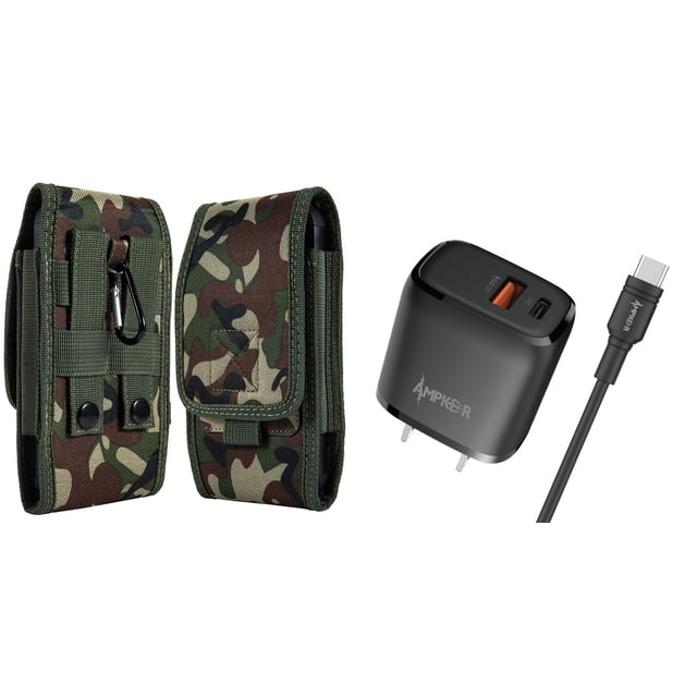 Holster and Wall Charger Bundle for Visible Midnight: Vertical Rugged ...