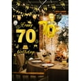 AYUQI 70th Birthday Decorations Men Women, Black Gold Banner, Confetti ...