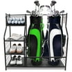 Gymax Golf Bag Storage Garage Organizer w/ Wheels Extra Storage Rack ...