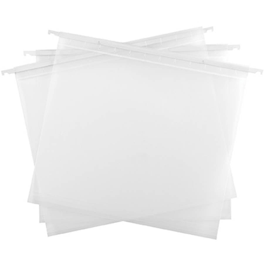 4 Pack Clear IRIS 12 x 12 Scrapbook File Box Storage File Boxes