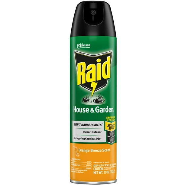 Raid House & Garden Insect Killer Spray, for Listed Ant, Roach, Spider ...