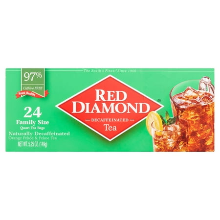 Red Diamond Decaffeinated Tea Family Size Tea Bags, 24 count - Walmart.com