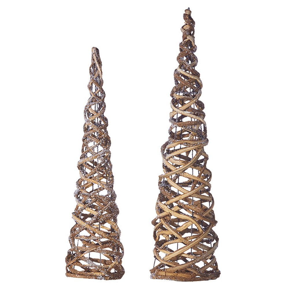 Raz Imports Pinecone Lodge 28" Twig Cone Tree, Set of 2 - Walmart.com