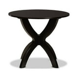 Tilde Contemporary 35-Inch Round Wood Dining Table, Dark Brown Finish ...