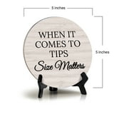 Sign ByLITA When It Comes To Tips, Size Matters, Wood Color, Circle ...