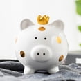 MKLZ Piggy Bank for Girls, Small White Ceramic Kids Money Coin Saving ...