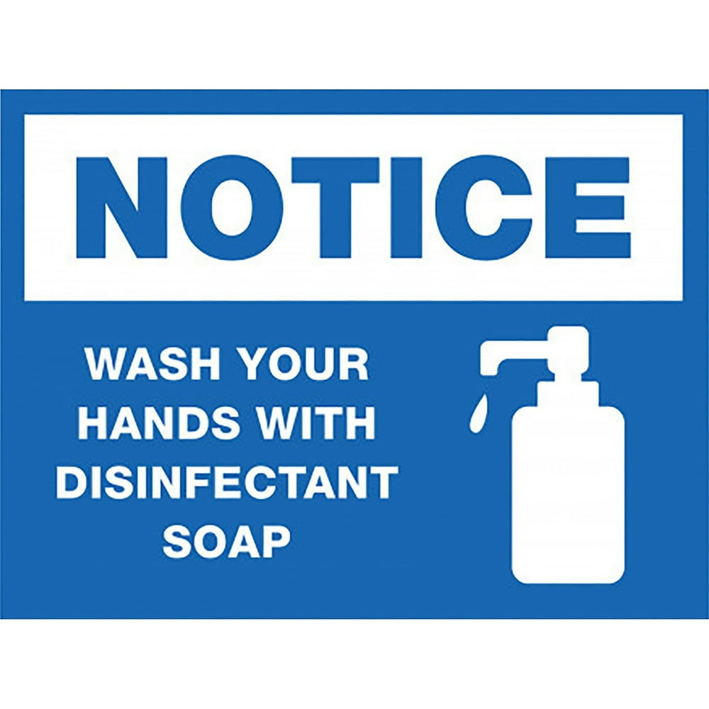 Lorell, LLR00252, NOTICE Wash Hands With Disinfect Soap Sign, 1 Each ...