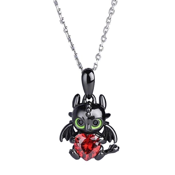 How To Train Your Dragon Toothless With Red Stone Metal Pendant ...