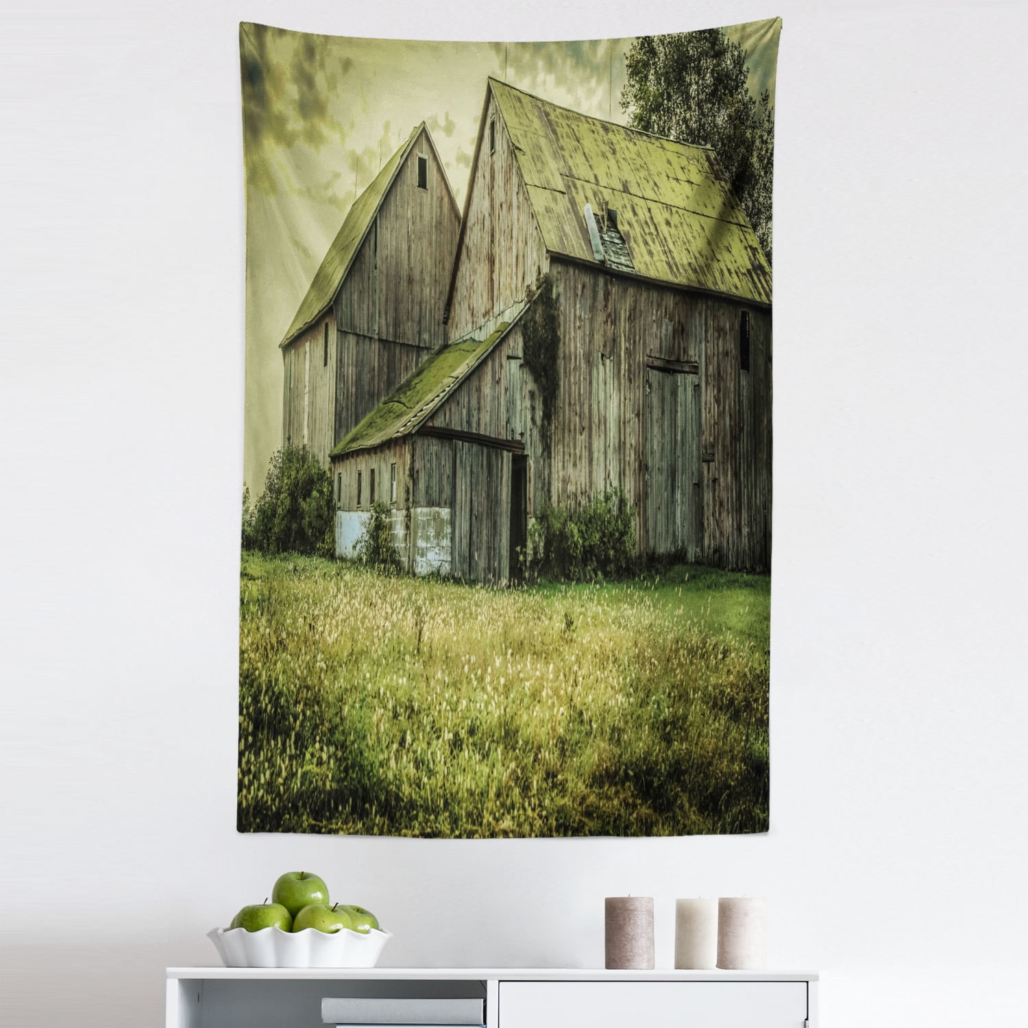 Colorful Tapestry, Farmer Field Barn Warehouse Midwest American Style ...