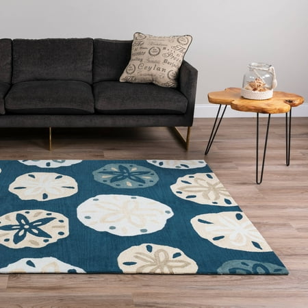 Addison Beaches Nautical Sand Dollar Navy Area Rug - Walmart.com ...