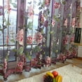 1M*2M Straight Base Net Curtains Floral Design Sheer Tulle Windows ...