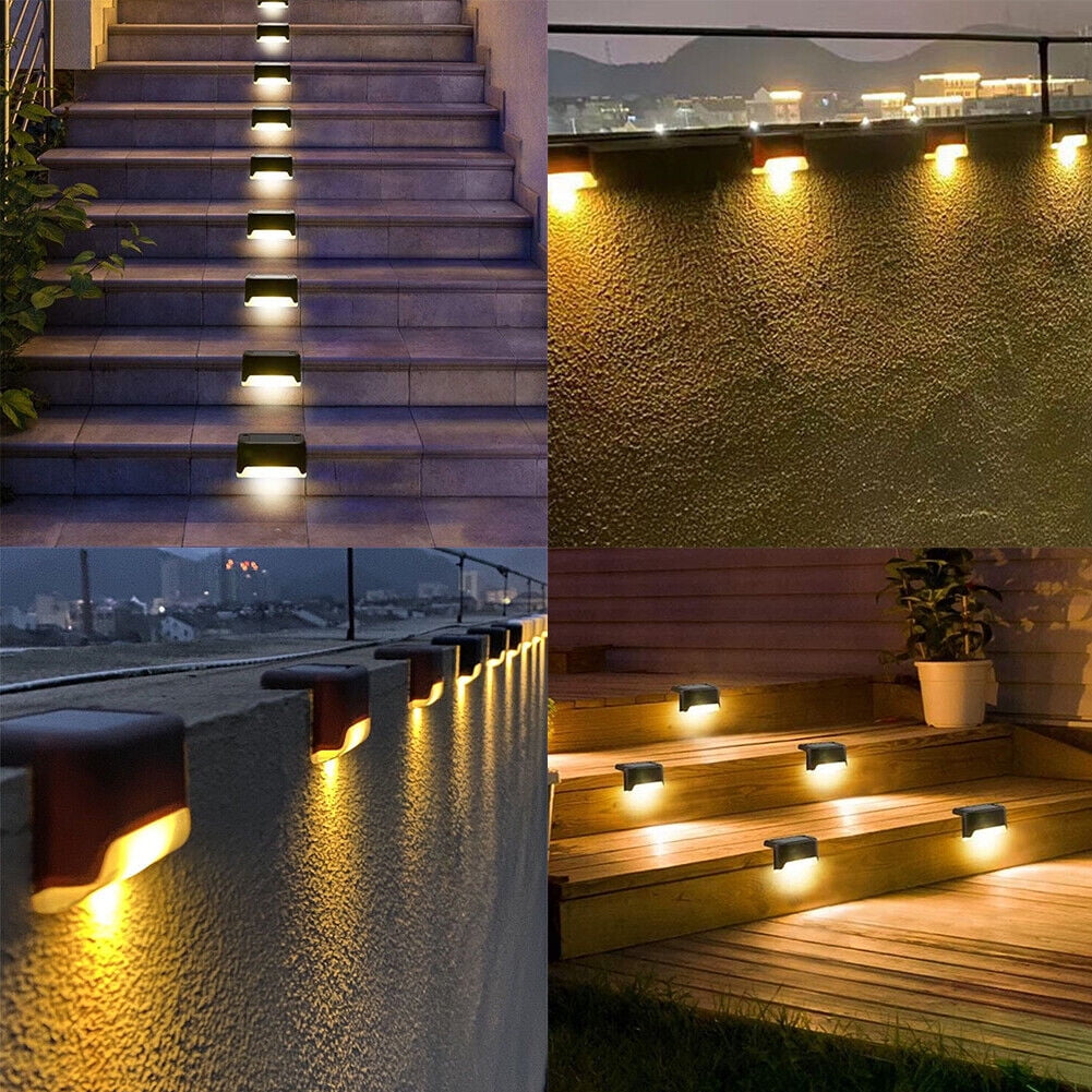 US 8-16 Pc Solar Deck Step Lights Waterproof LED Outdoor Stairs Fence ...