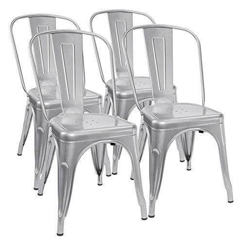 Lacoo Metal Dining Chair Indoor-Outdoor Use Stackable Classic Trattoria ...
