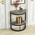 Tribesigns 2-Tier Half Round End Table, Living Room Furniture, Simple ...