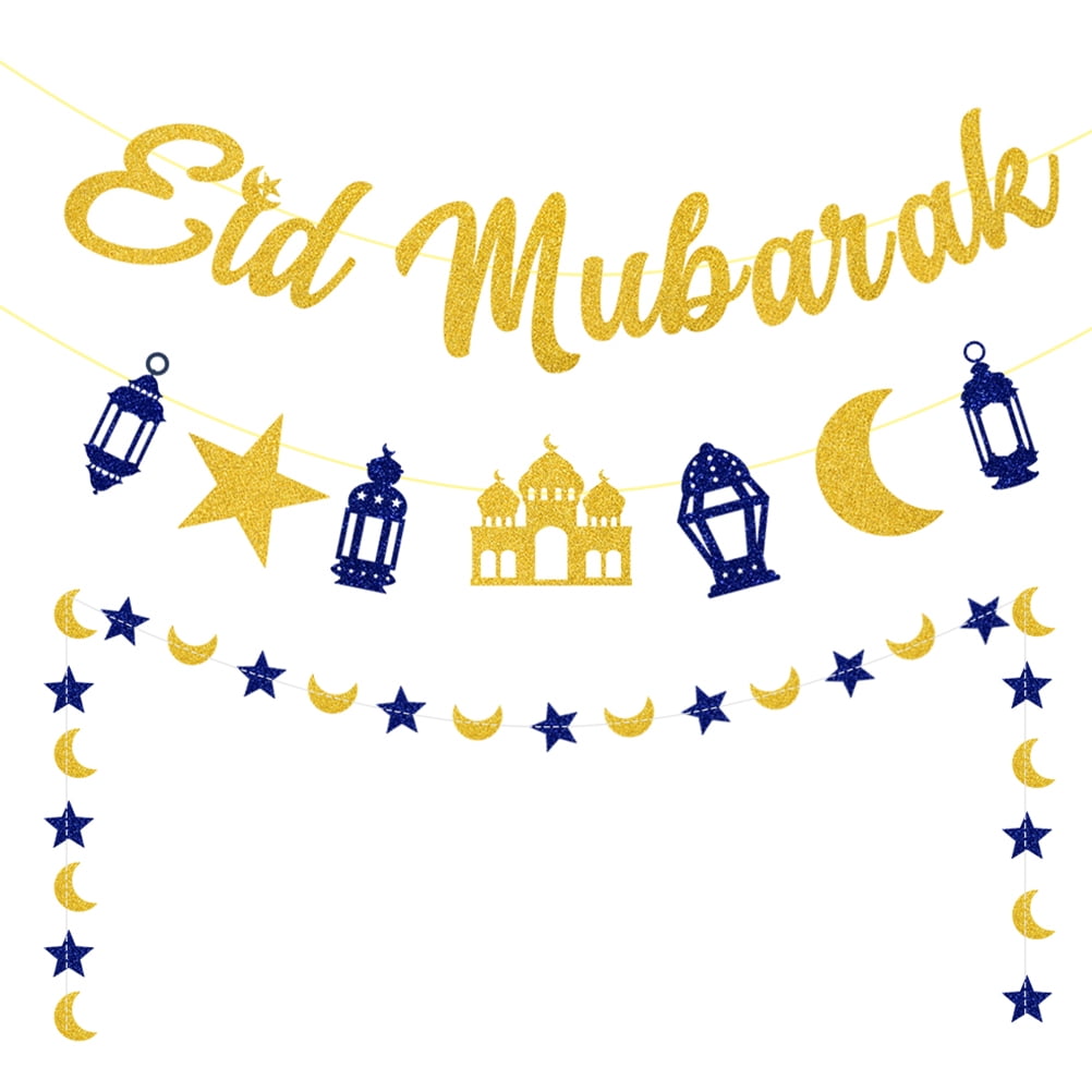 Click here for Cimaxic Party 3pcs Eid Mubarak Hanging Glitter Ban... prices