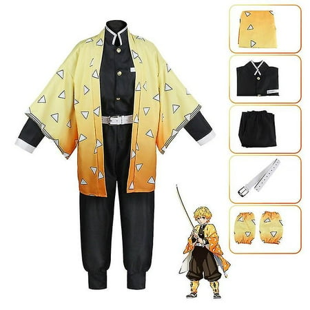 Anime Demon Slayer: Kimetsu No Yaiba Agatsuma Zenitsu Coat Cosplay ...